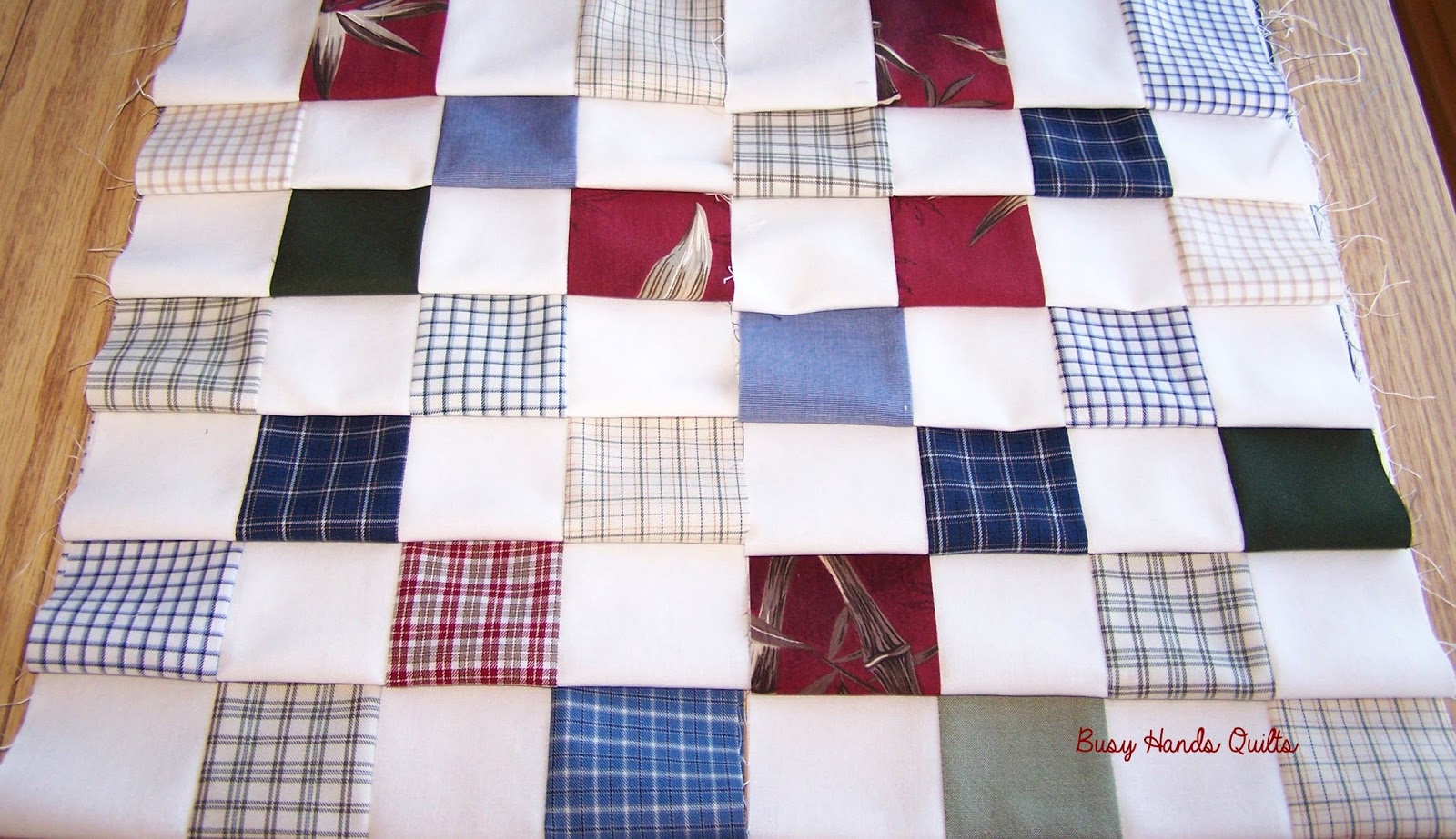 Busy Hands Quilts: Custom Checkerboard Quilts {Progress #2 Strip Piecing}
