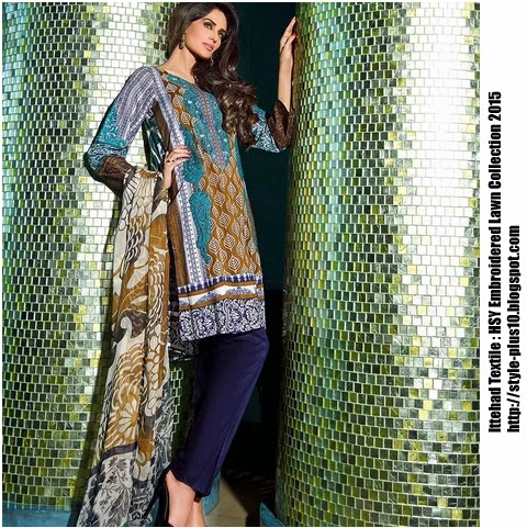 Ittehad Textile : HSY Embroidered Lawn Collection 2015 ( Three Piece ...