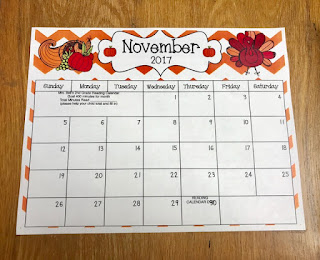 Mrs. Bell's 2nd Grade Blog: November Reading Minutes Calendars...