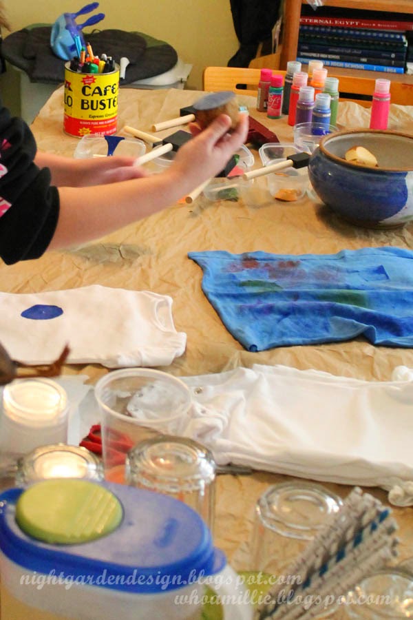 Night Garden Blog: potato print onesies (baby shower project)