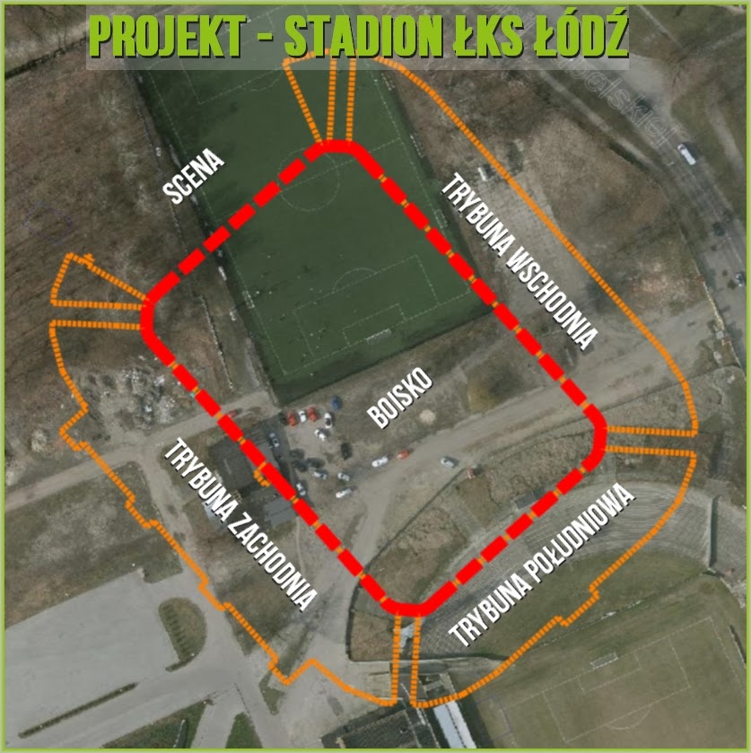 Geodezja Łódź tel. 690 210 110 Geodeta w Łodzi: PROJEKT STADIONU ŁKS - ŁÓDŹ