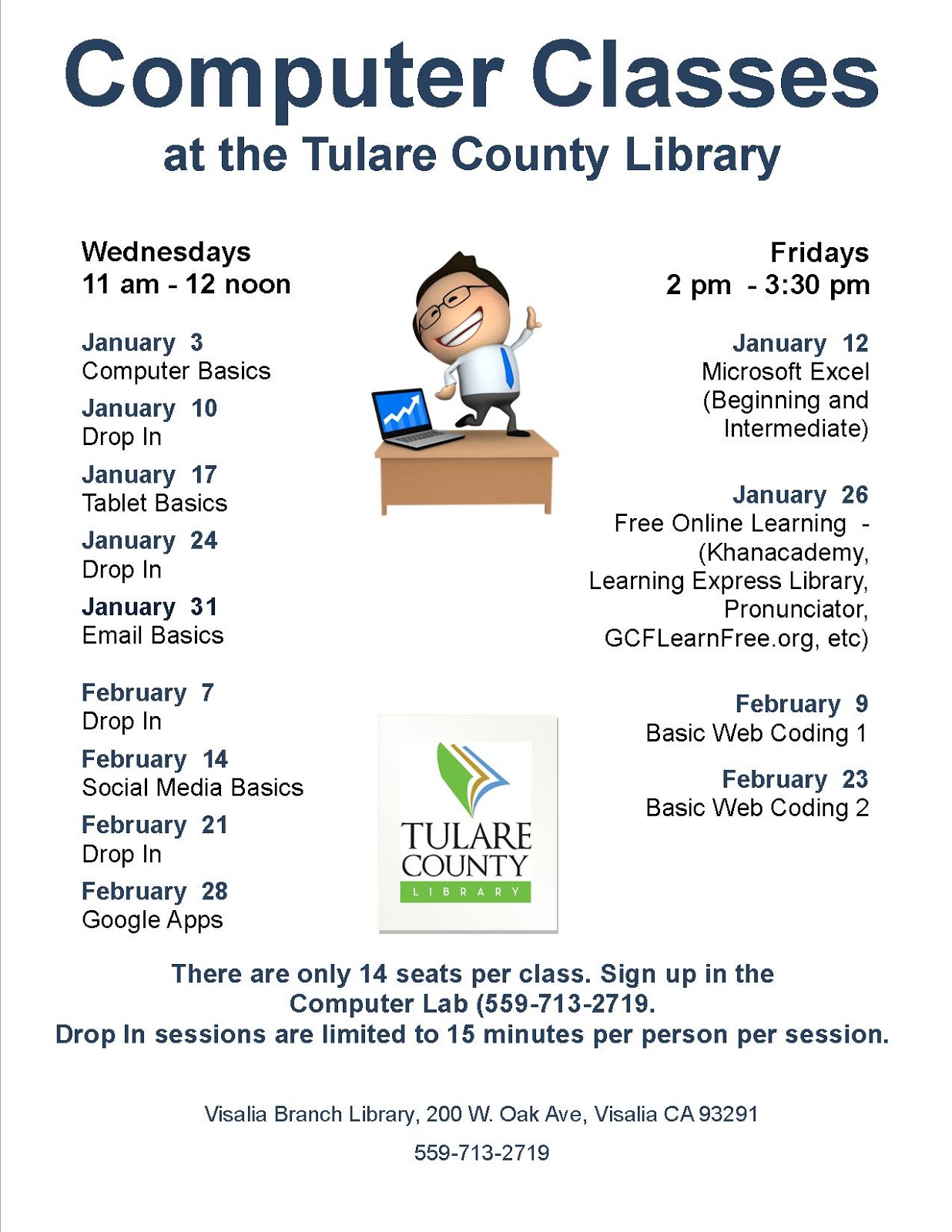 Tulare County Library News and Events: FREE Computer Classes at the ...