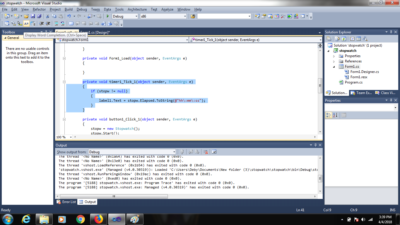 Ruang Teknik: Kodingan Dan Susunan Program Stopwatch