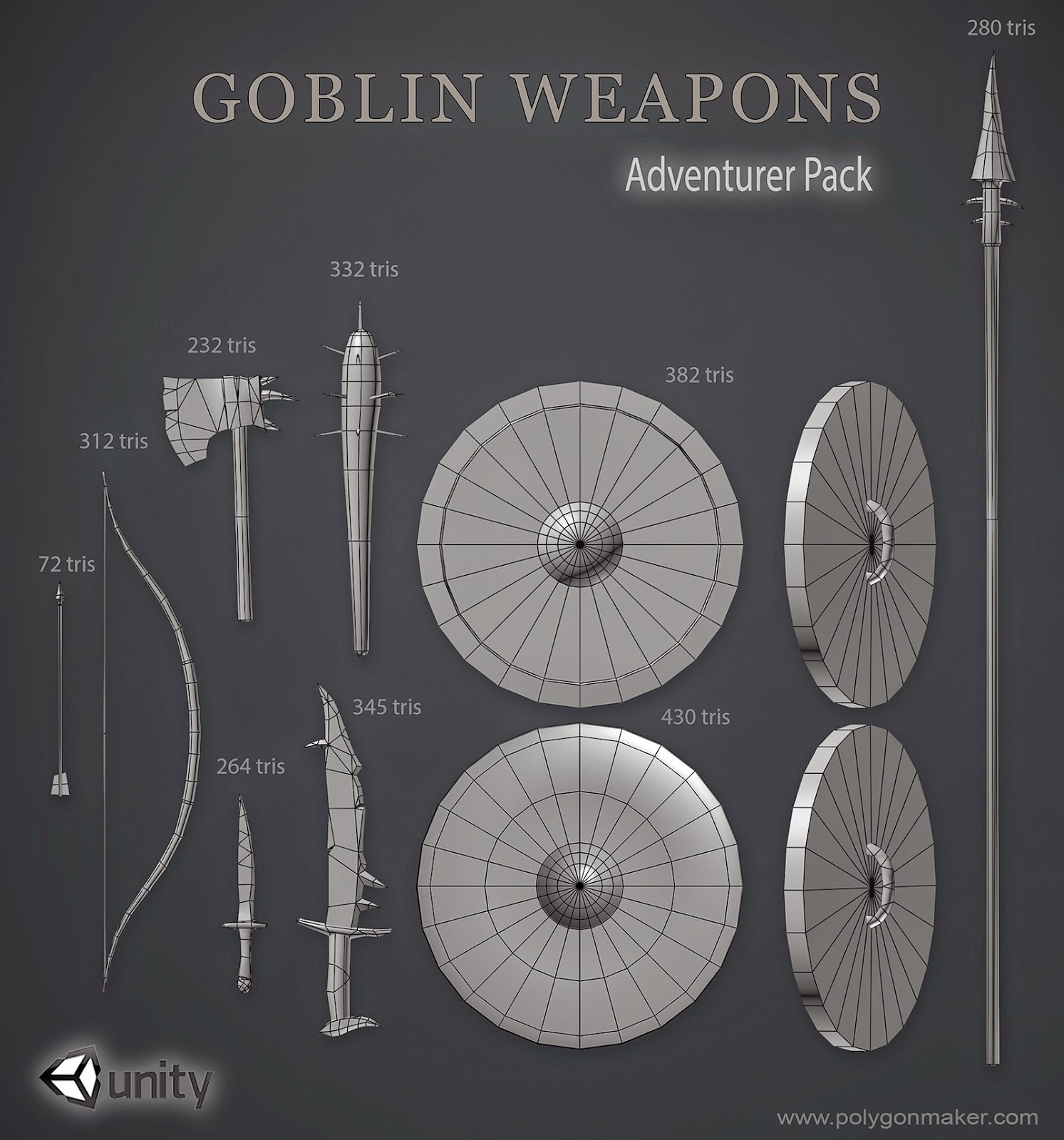 Polygonmaker: Adventurer Pack - Goblin Weapons