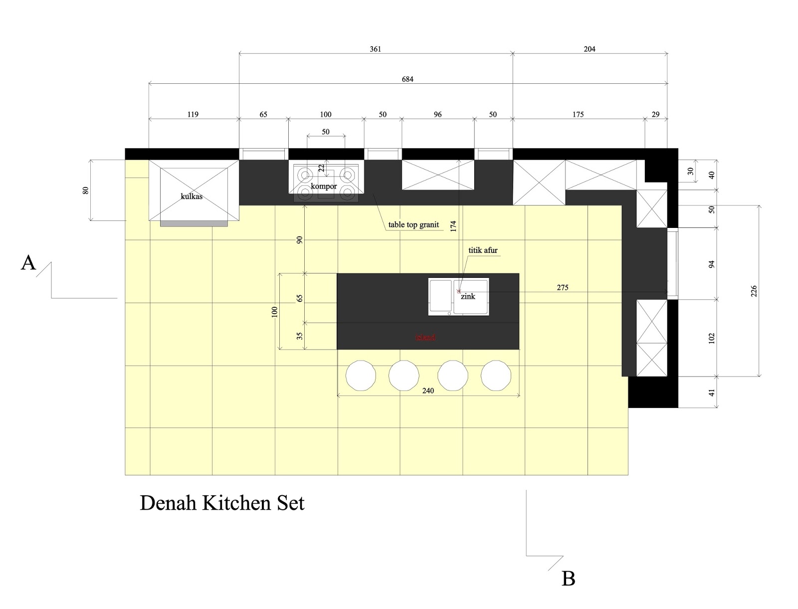 IDEsign - arsitektur: Dapur dan Island Bergaya Klasik Modern