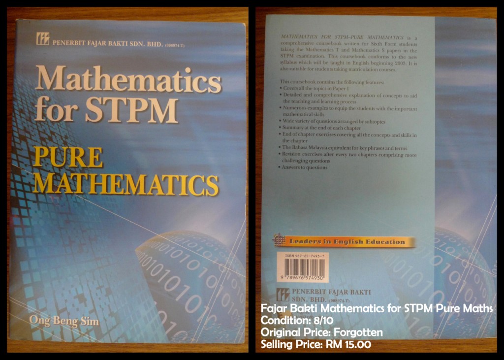 Second Hand STPM Books For Sale