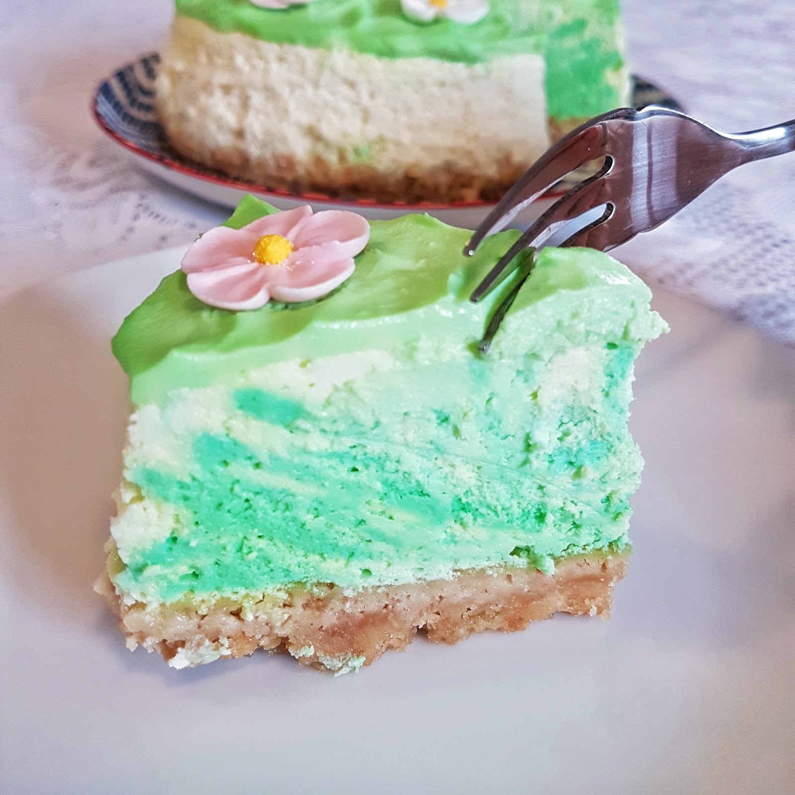 Pandan Marble Cheesecake – Recipe