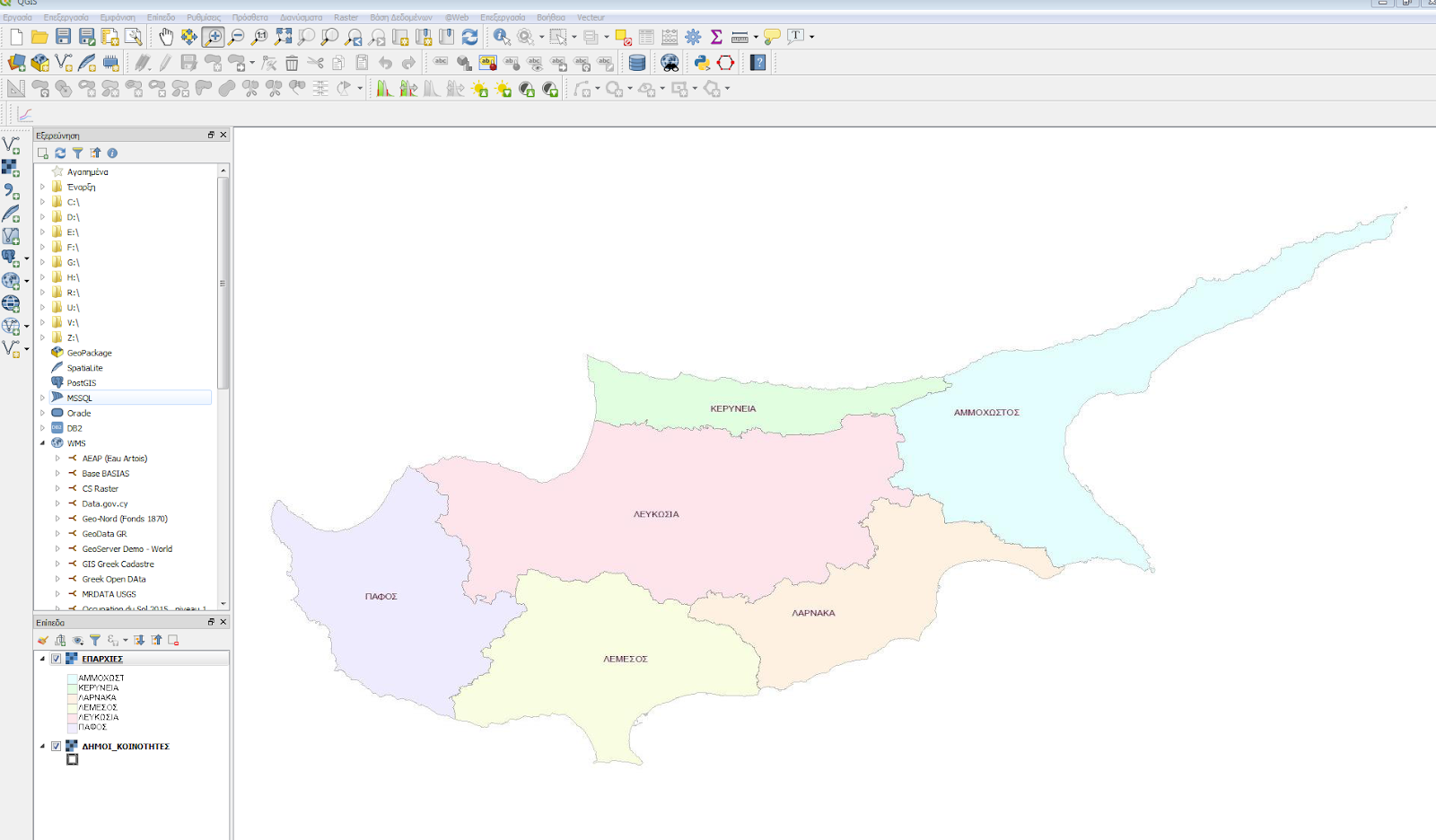 GIS Ελλάδα: Χρήση των WMS στο QGIS