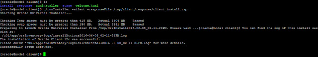 Oracle client silent install