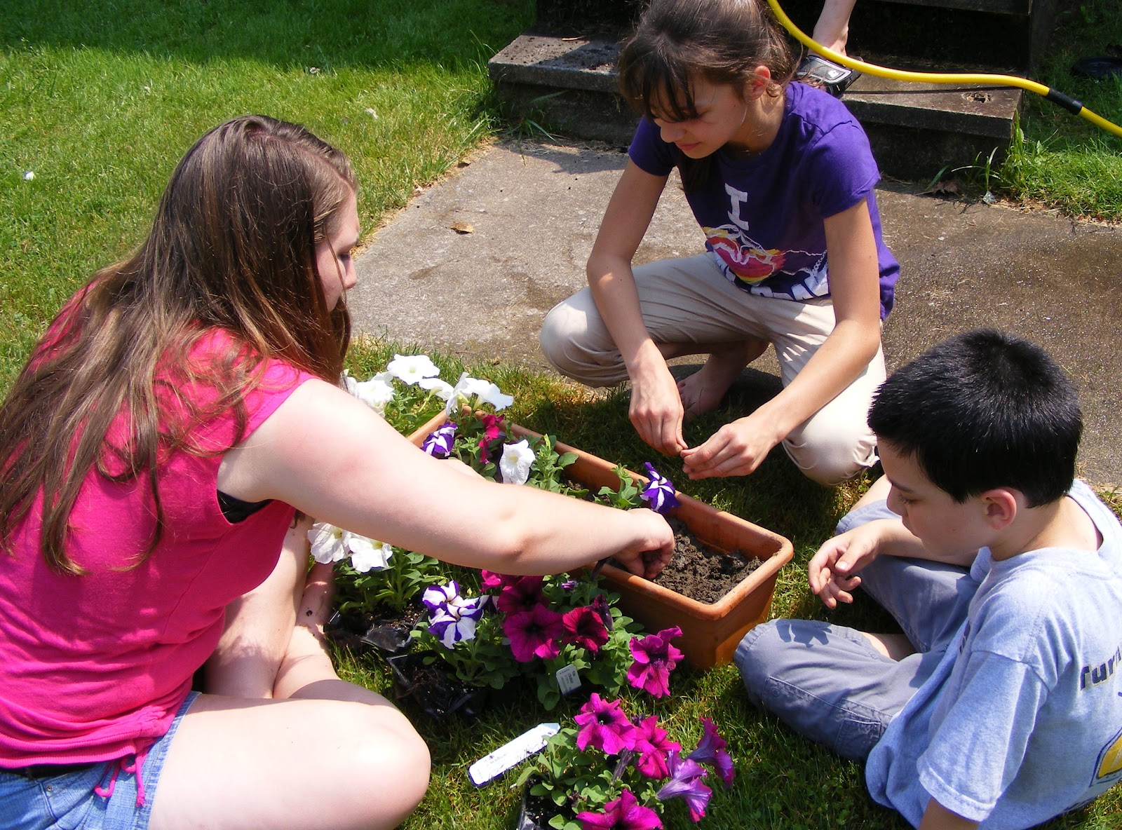 Ten kids and a Dog: The Planting of the Flowers