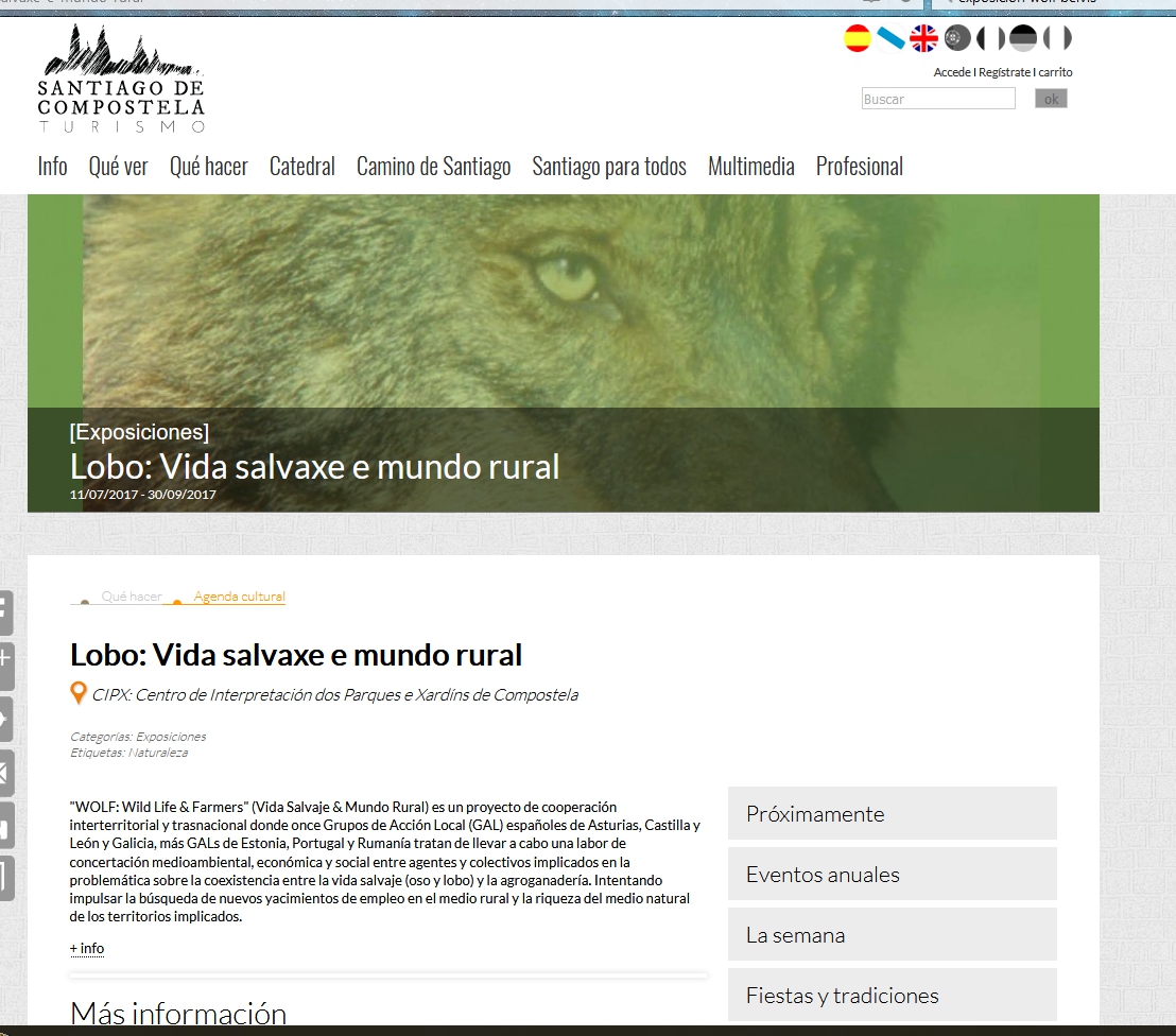 AMIGO LOBO: Blog lobero de Carlos Sanz: La Exposición Proyecto Wolf en Santiago de Compostela ...