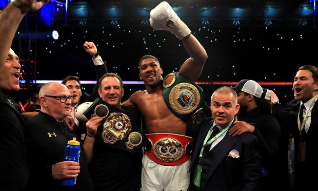 NIGERIAN BORN BRITISH BOXER ANTHONY JOSHUA WINS WBA,IBF HEAVYWEIGHT ...