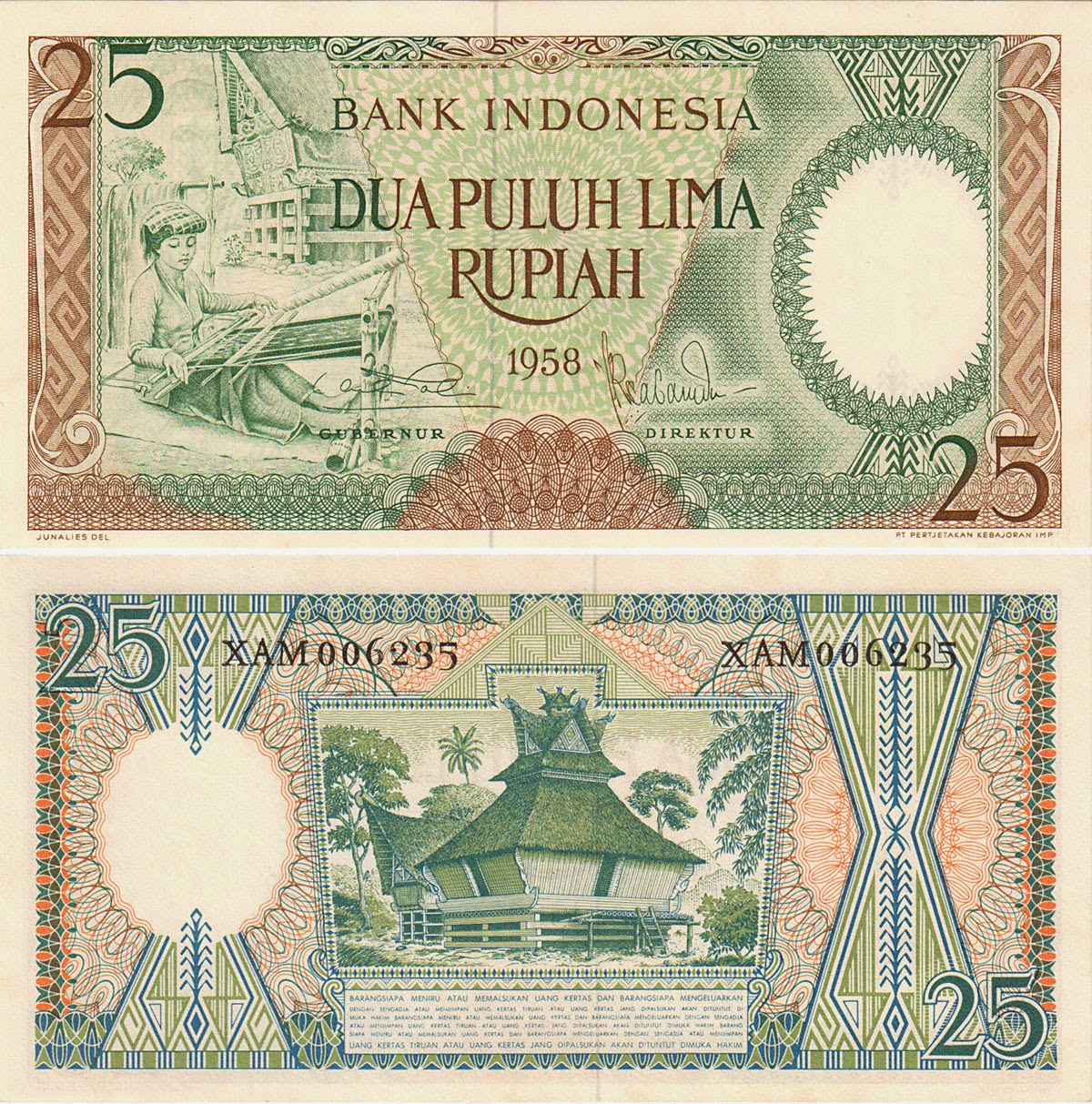 Rumah Adat Karo di Uang Kertas