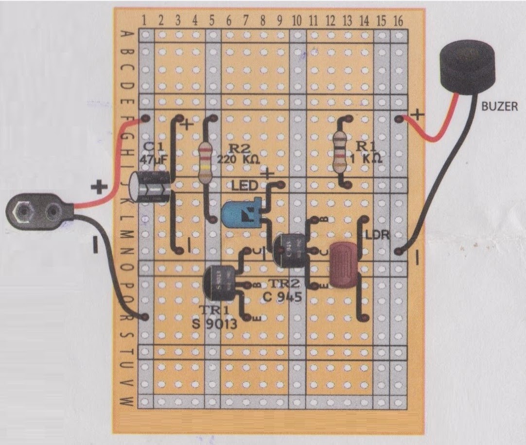 BASIC MINI PROJECT: LDR Sensor With Output LED And Buzzer