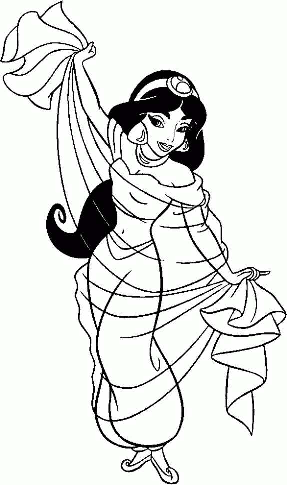 Princesas Disney: Más dibujos para colorear de "Jasmine"
