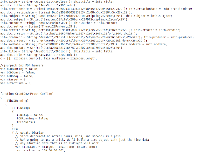 Mario's Security Blog: Decode PDF and Extract Javascript