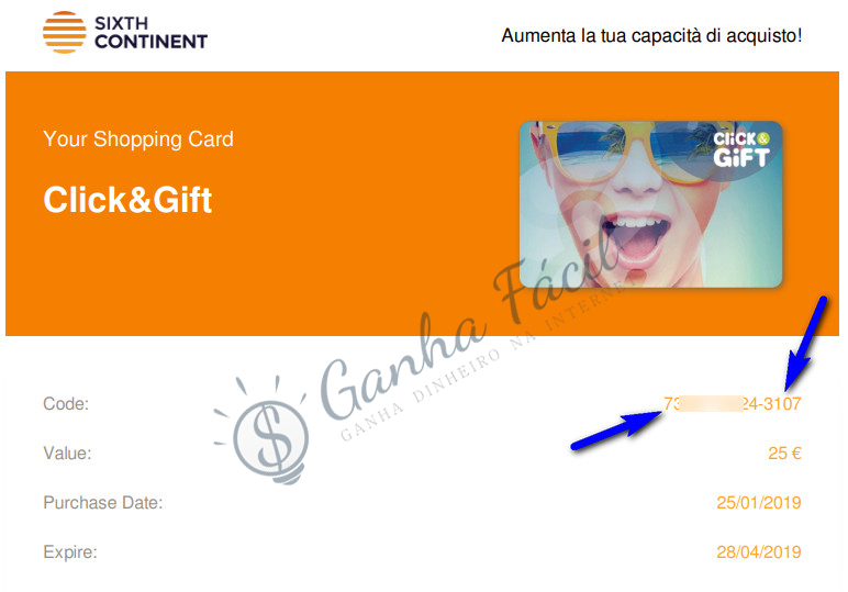 Como comprar vales Click&Gift no Sixth Continent | Ganha Dinheiro na Net