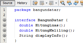 PROGRAM BANGUN DATAR MENGGUNAKAN INTERFACE DALAM JAVA NETBEANS