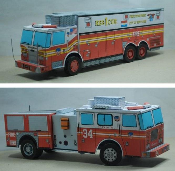 PAPERMAU: North American Fire Trucks Paper Models - by Street Paper