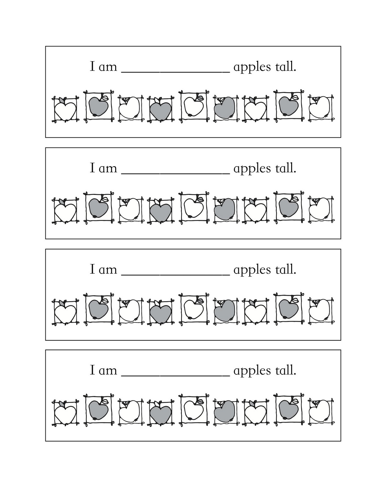 Kindergarten Night Owls: Apple Measurement Activity
