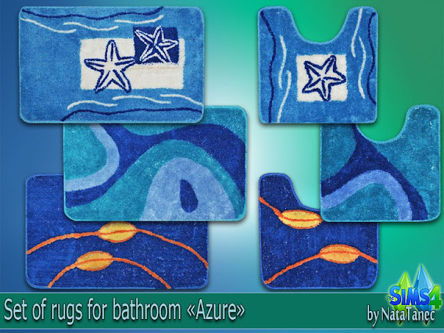Corporation "SimsStroy": The Sims 4. Set of rugs for bathroom "Azure".