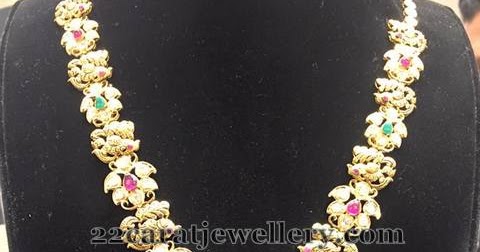 Peacock Long Chain Pachi Design - Jewellery Designs