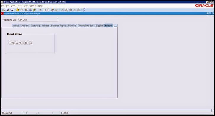 Oracle Applications: Oracle R12 Account Payables Screen Shots