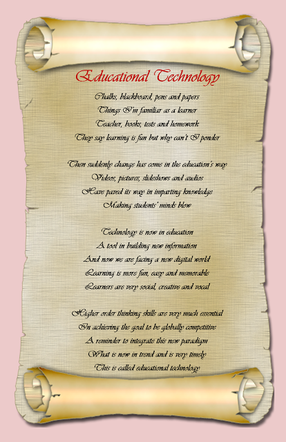 EDUCATIONAL TECHNOLOGY 2: A Poem on Educational Technology
