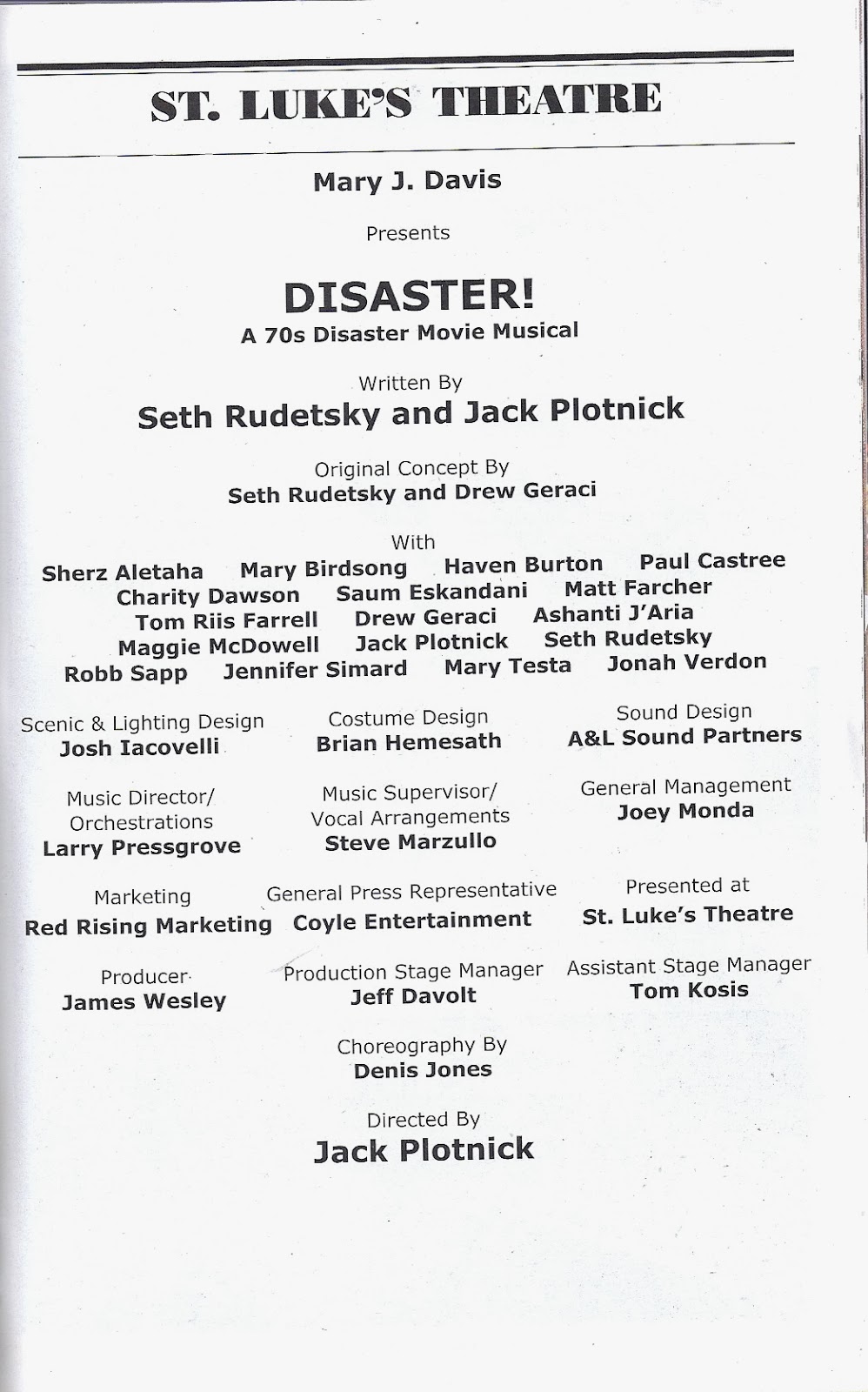 THEATRE'S LEITER SIDE: 186. Review of DISASTER! A 70S DISASTER MOVIE ...