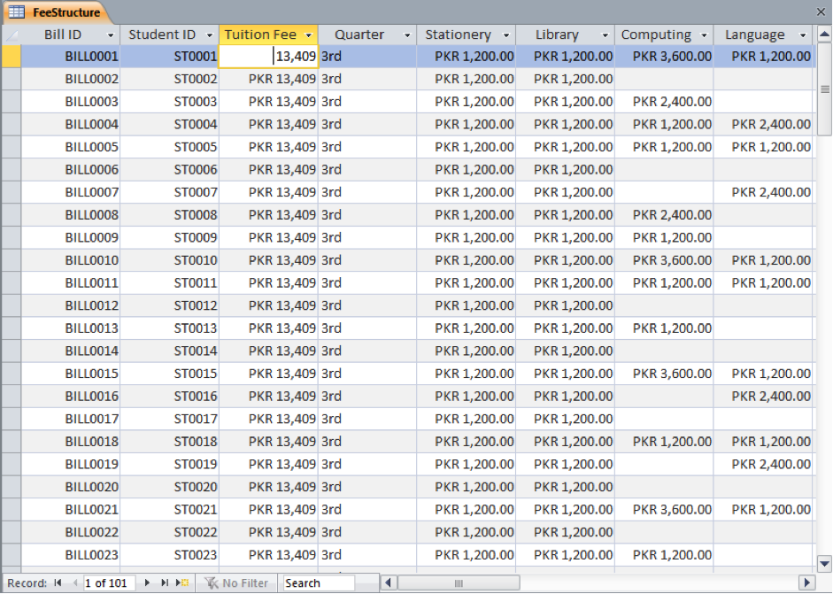 CS101 - PHASE 3: MODULE 3: FEE MANAGEMENT SYSTEM