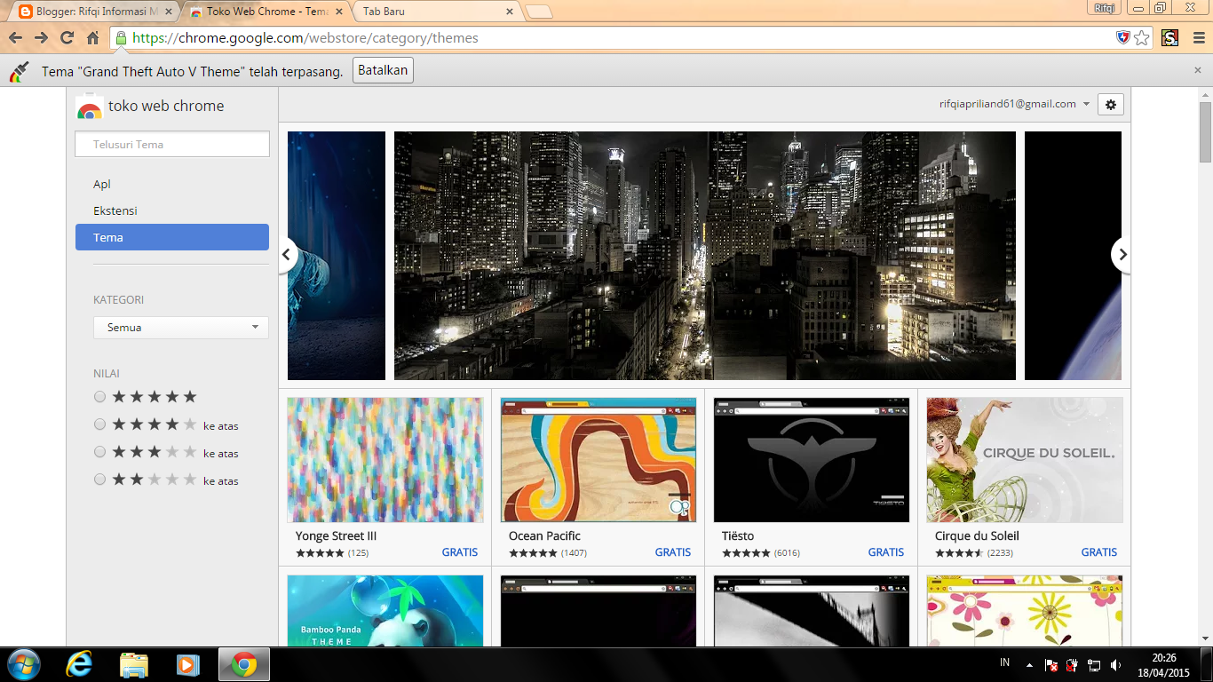Tutorial Mengganti Tampilan Google Chrome - Rian Blogs