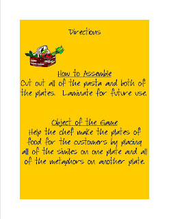 Literacy & Math Ideas: Pasta Party Similes & Metaphors