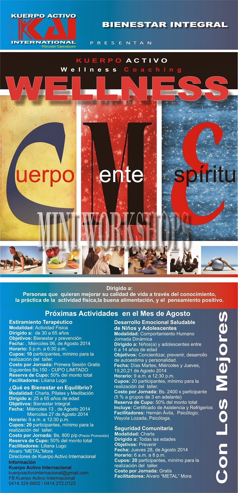 Tips Kuerpo Activo: Agosto : PROGRAMA "WELLNESS, CUERPO MENTE Y ESPÍRITU"