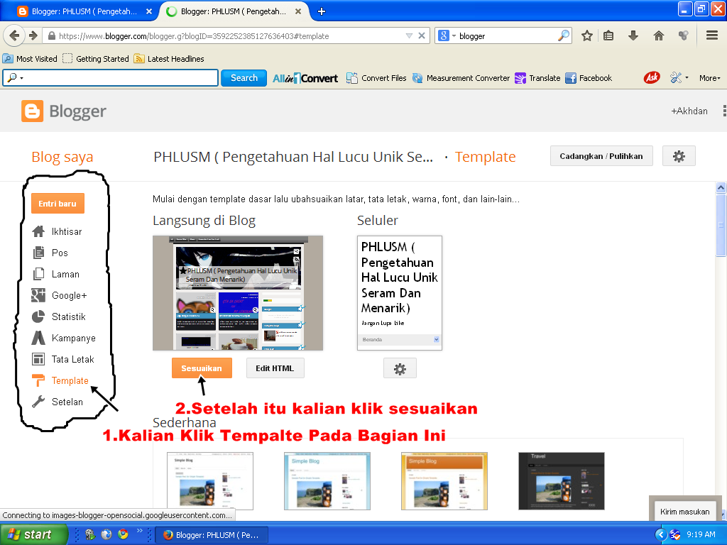 Tutorial Mengubah Template Blog