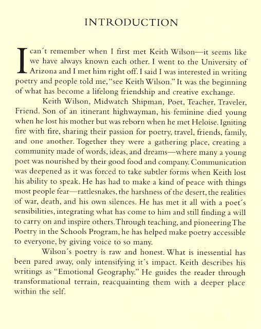 3 dimensional poetry: Shaman of the Desert, Keith Wilson's Collected Poems