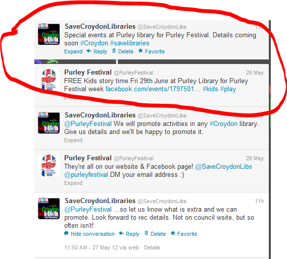 Save Croydon Libraries Campaign: Purley Festival promoting Croydon ...