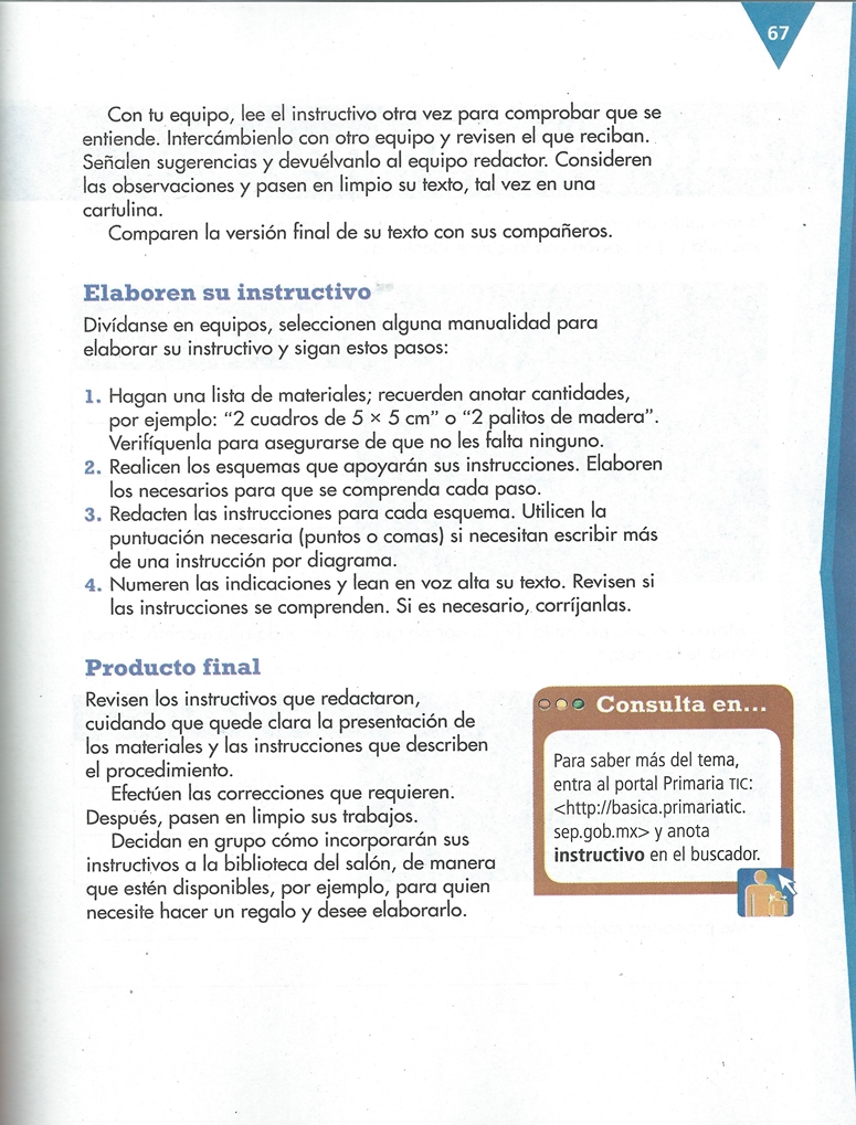 Escribir un instructivo para elaborar manualidades - Bloque II - Lección 6