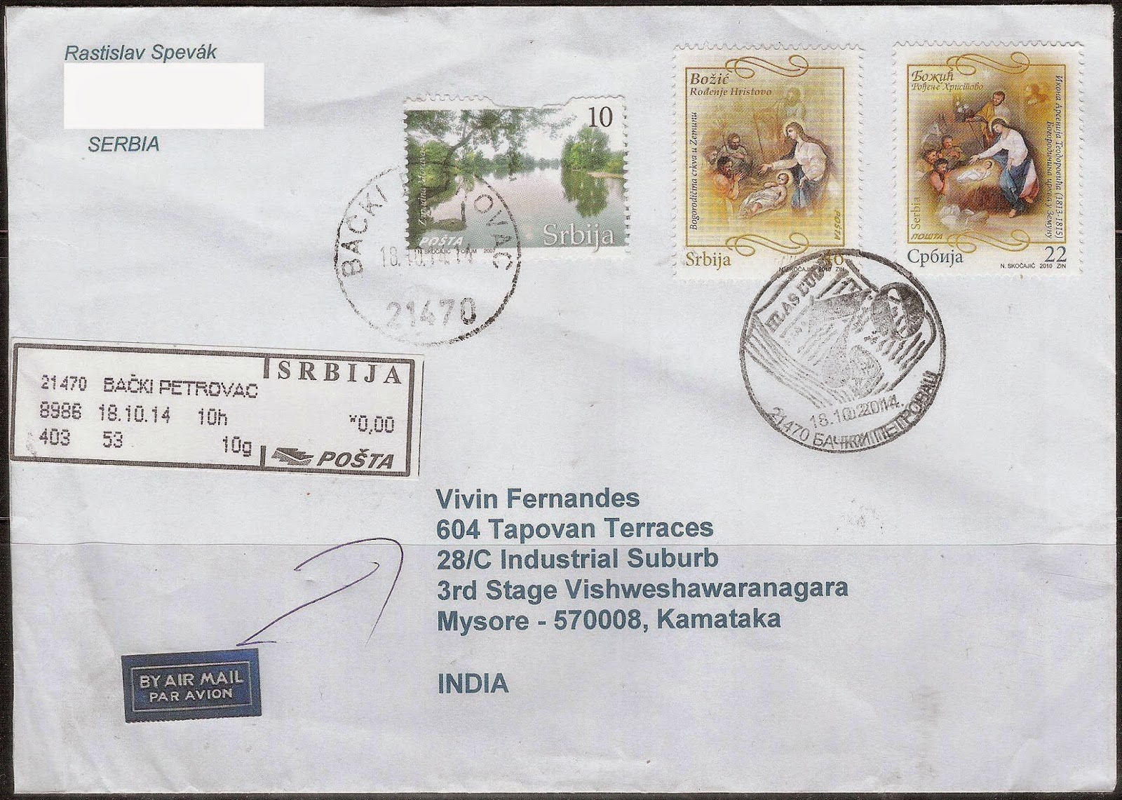 My Postage Stamps Collection: Cover - Serbia