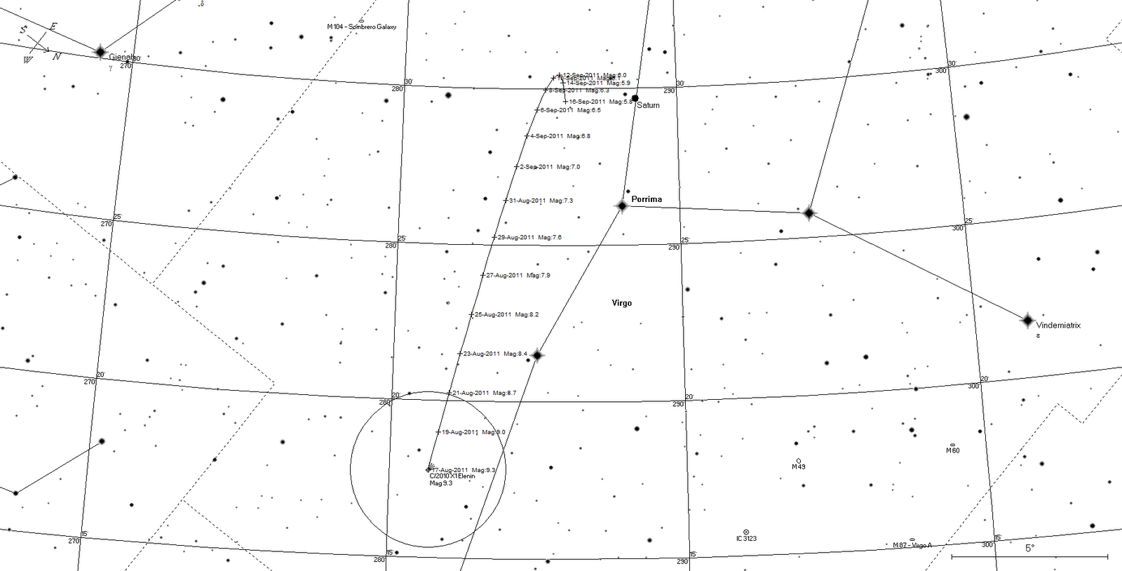 Astroblog: Comet Elenin in STEREO H1B (August14)