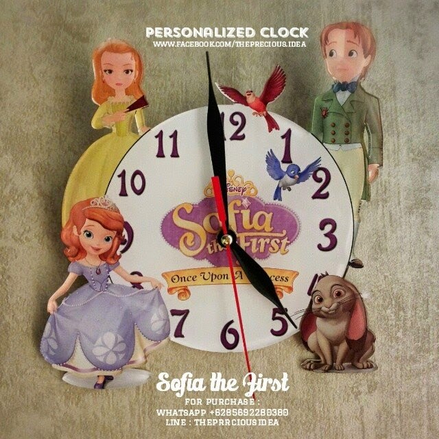 jam dinding unik keren sofia the first princess | Taman Mainan