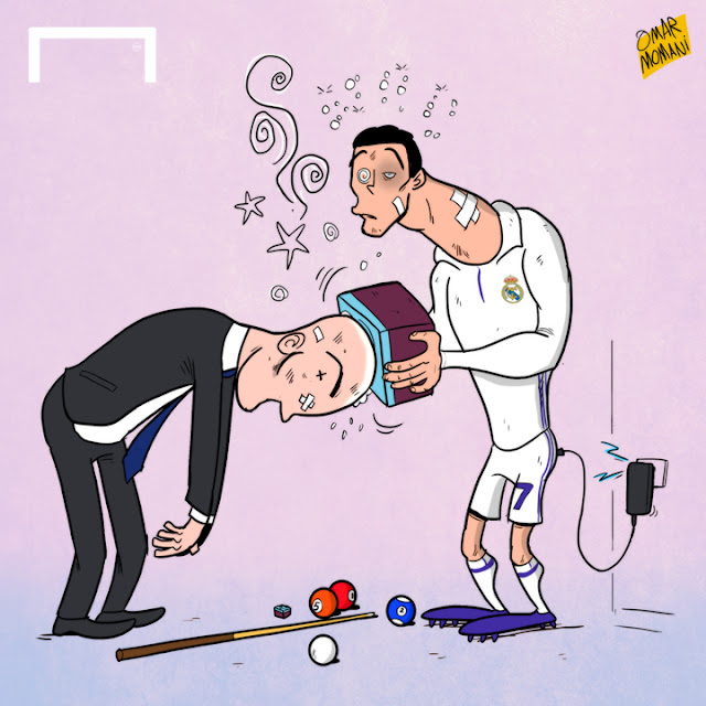 Omar Momani cartoons: Zidane and Ronaldo' sharpener