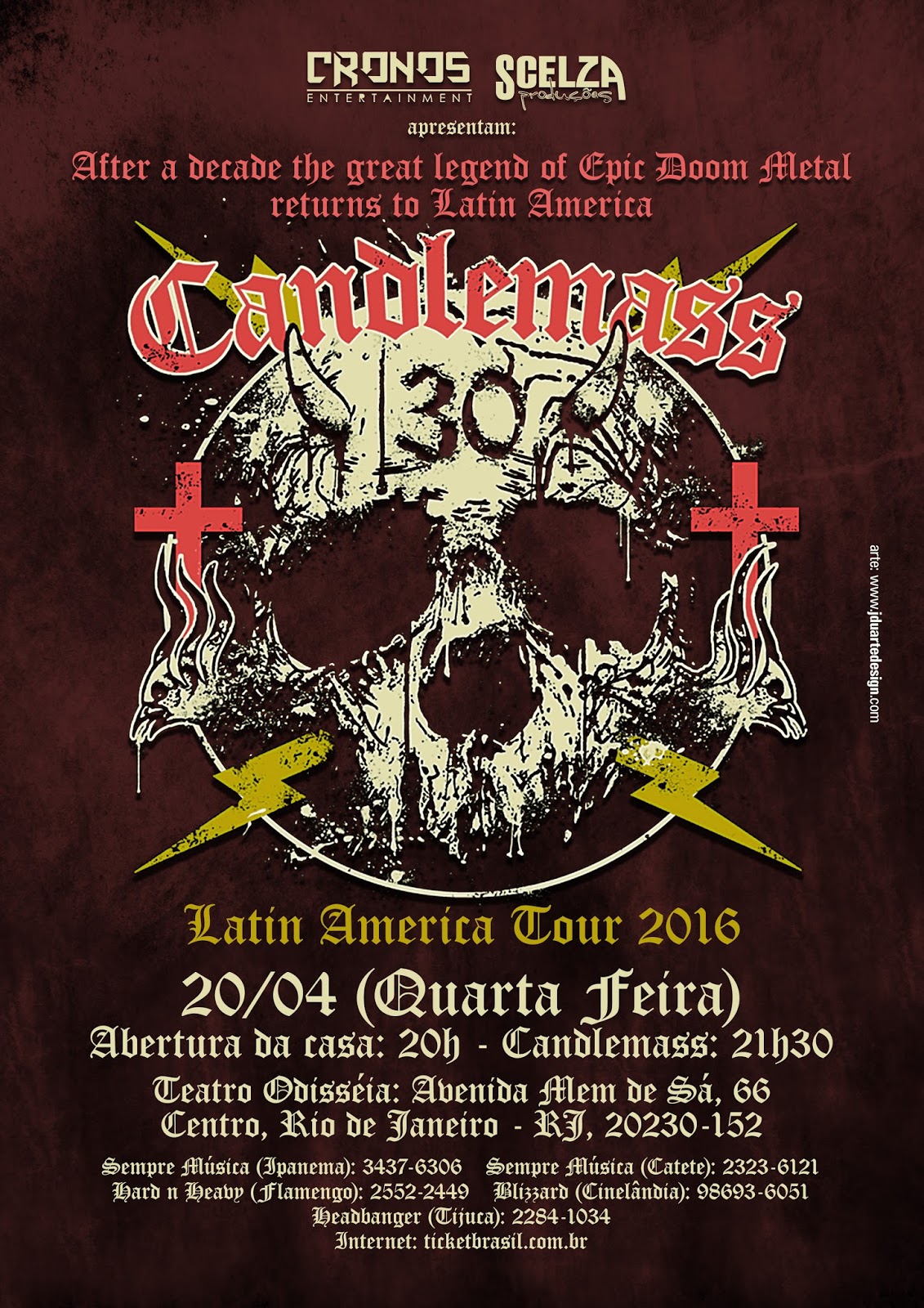 A Cripta do Trevas: Candlemass - 30 Years/Latin American Tour (20/04/16 - teatro Odisseia - Rio ...