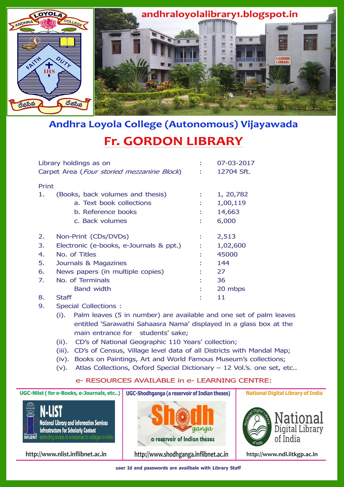 Fr. Gordon Library, ALC: LIBRARY HOLDINGS