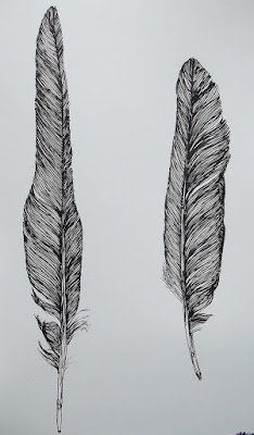Delicate Stitches: Feather Drawings...