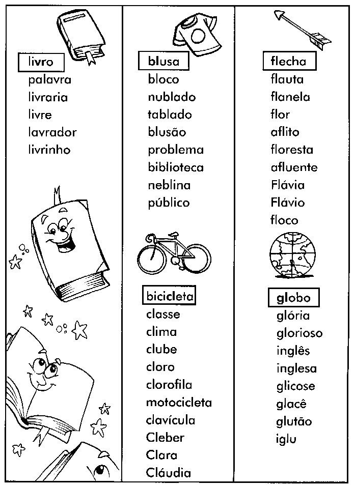 Pedagogas da paz: Lista de palavras com sílabas complexas - Ficha de ...