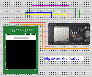 Arduino tehNiq: 128x160 1.8" TFT display with ST7735 controlled by ESP32