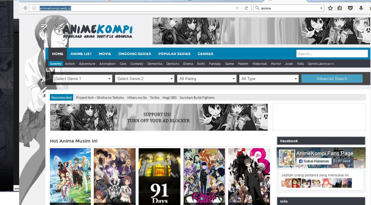 Tempat nonton Anime Sub Indo....