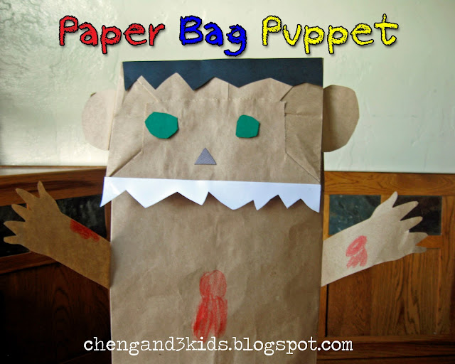 Cheng and 3 Kids: Paper Bag Puppet