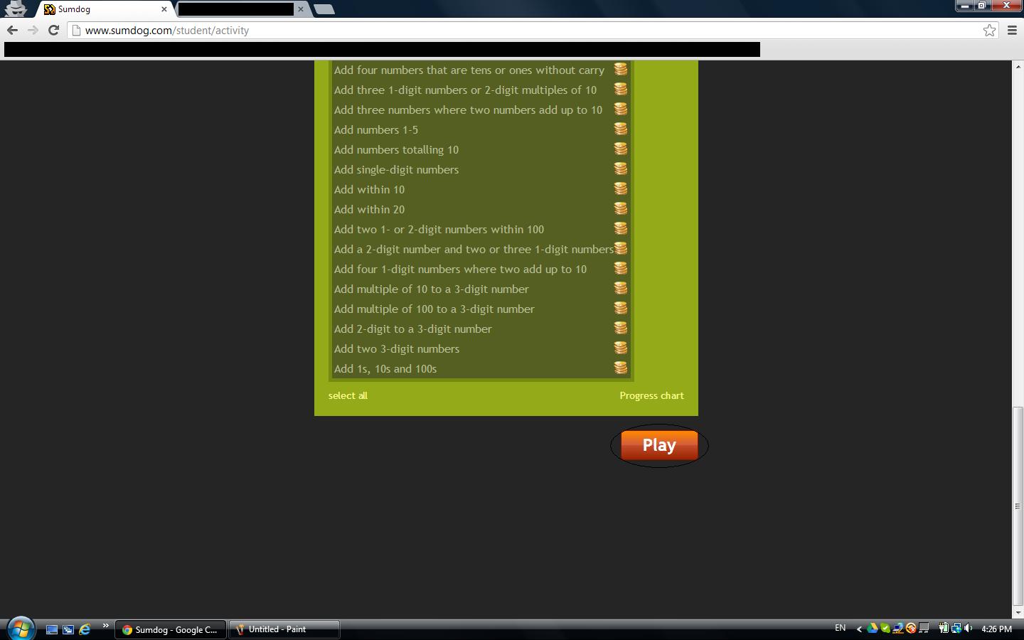 Sumdog Help: Change Skill Level