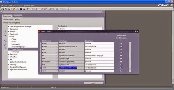 Oracle Applications Oracle Concurrent Program Viewer Options Lov Setup For Taking Text Format